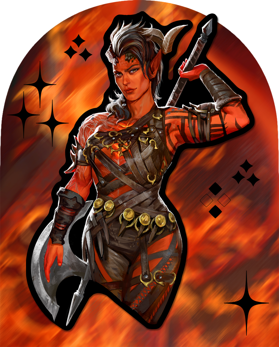 Baldur's Gate Karlach Premium 5" Sticker – Crystal Fae